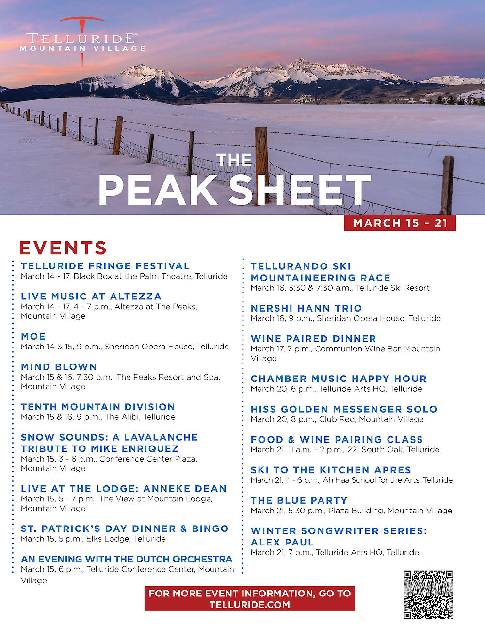 Telluride PEAK SHEET: March 15 - 21 | A blog by Anne-Britt Ostlund of ...
